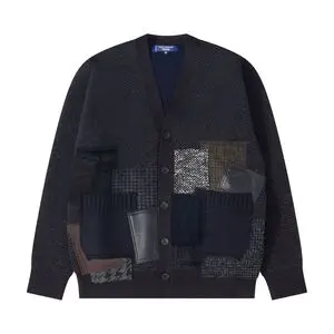 Junya Watanabe Mixed Patchwork Cardigan /navy - Brown
