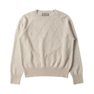 MARGARET HOWELL Textured Argyle Knitwear 'natural