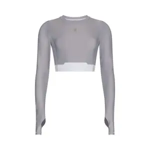 On Train Lg-sleeve Crop 'lilac - Purple