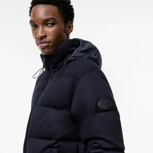 Burberry Cashmere Puffer Jacket With Packaway Hood - Navy
