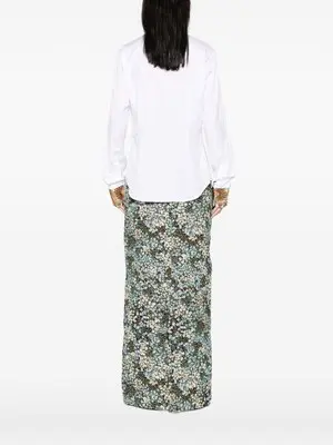 Dries Van Noten Chloris Cotton Shirt With Embellished Cuffs - White