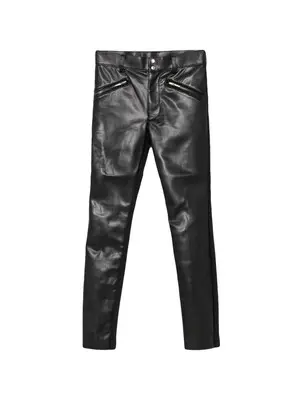 Sacai Faux Leather Trousers With Paneled Knit Detail
