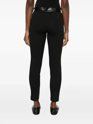 Sacai Faux Leather Trousers With Paneled Knit Detail