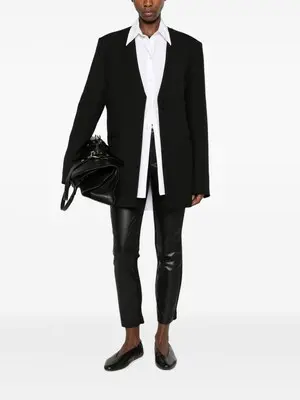 Sacai Faux Leather Trousers With Paneled Knit Detail