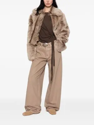 HAIKURE Bethany Wide Leg Jeans - Beige