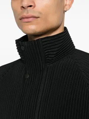Issey Miyake Pleated Cardigan - Black