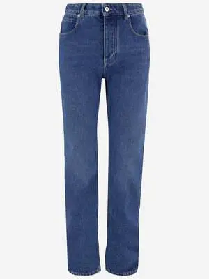 Bottega Veneta 5-pocket Cotton Jeans With Button Closure And Leather Pocket Detail - Blu