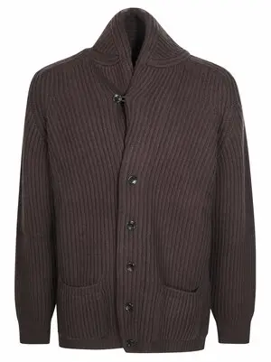 Filson Bristol Cardigan Sweater In Tacoma Wool - Marrone