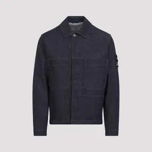 Stone Island Cotton Biker Jacket - Blue