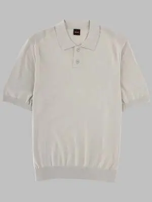 BOSS Short-sleeve Knit Polo Shirt - Grey