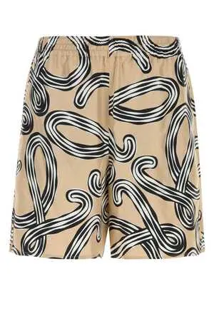 Loewe Printed Silk Shorts - Red