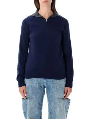 MAISON MARGIELA Zip-neck Wool Blend Sweater