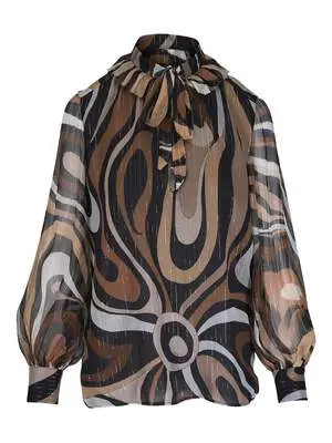 Emilio Pucci Marmo Print Creponne Blouse - Multicolour