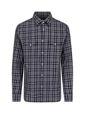 TOM FORD Plaid Button-up Shirt - Grey