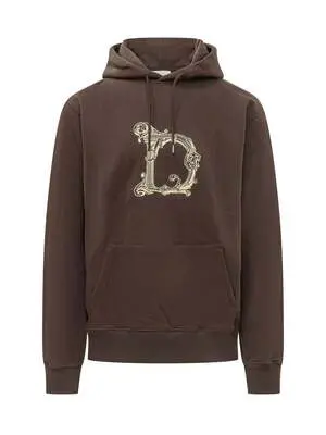 Drole De Monsieur Column D Hoodie With D-stripe Motif - Brown