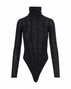 HAIKURE Long Sleeve Turtleneck Bodysuit - Black