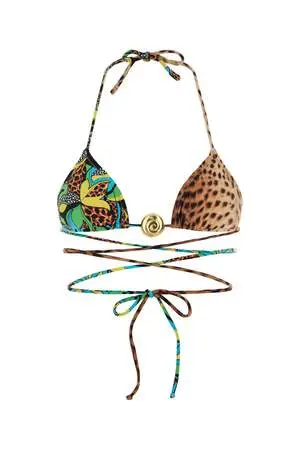 REINA OLGA Stretch Nylon Miami Bikini Top - Printed