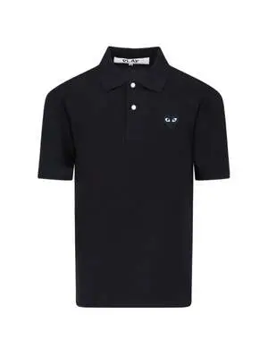 Play Comme Des Garcon Play Heart Logo 100% Cotton T-shirt For - Black