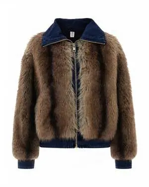 Liu Jo Faux Fur And Denim Jacket