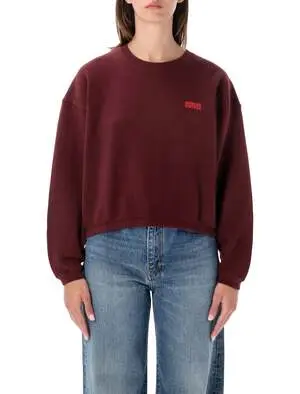 American Vintage Izubird Relaxed Fit Logo Sweatshirt - Bordeaux