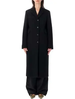 Prada Tailored Long Wool Coat - Nero