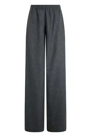 Fabiana Filippi Elastic Waist Wool-blend Pants With Pleated Front - Grey