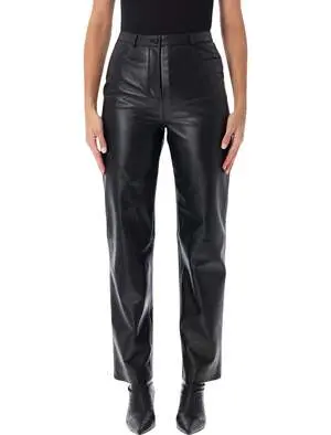 Loulou De Saison High-waist Straight-leg Leather Pants - Nero