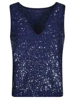 Max Mara Sequin Gilet Vest - Blu
