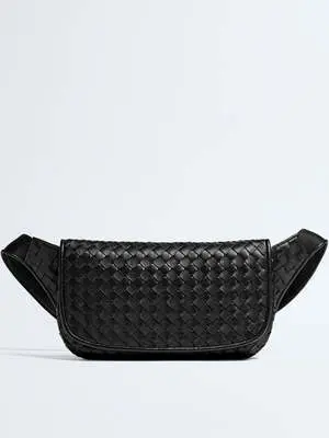 Bottega Veneta Braided Nappa Leather Mini Bum Bag - Nero