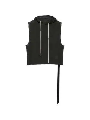 Rick Owens Sleeveless Drawstring Hood Sweatshirt
