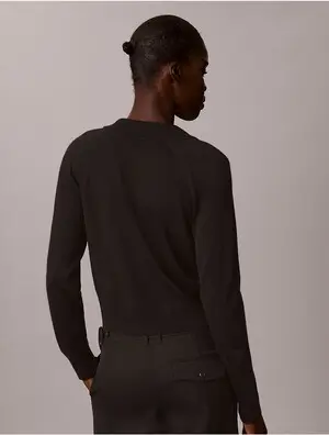 Calvin Klein Extra Fine Merino Polo Shirt - Black