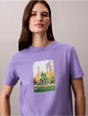 Calvin Klein Calvin Klein Classic Central Park Graphic Tee Grape Mist