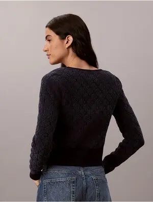 Calvin Klein Emblem Logo 2-in-1 Chenille Cardigan Set