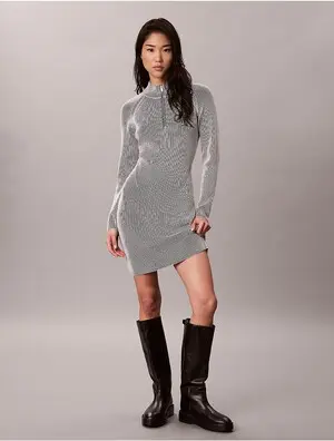 Calvin Klein Monogram Graphic Rib Mini Dress