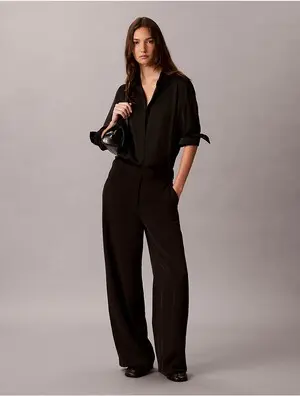 Calvin Klein Twill Wide Leg Pants