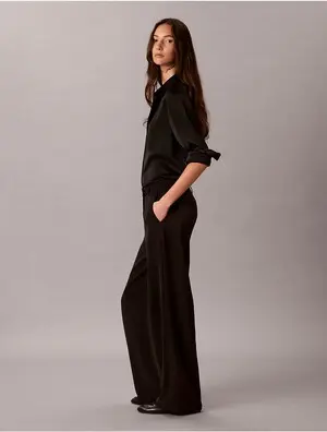 Calvin Klein Twill Wide Leg Pants