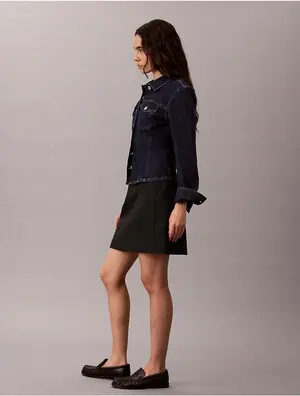 Calvin Klein Ponte Knit Logo Waistband Mini Skirt