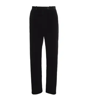 Khaite Velvet Hunter Straight Trousers - Black