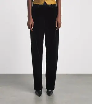 Khaite Velvet Hunter Straight Trousers