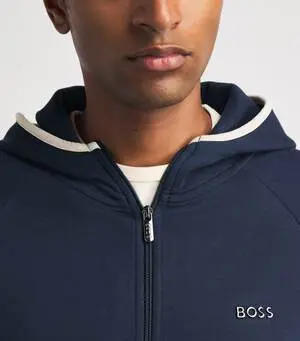 BOSS Contrast-trim Sense Zip-up Hoodie