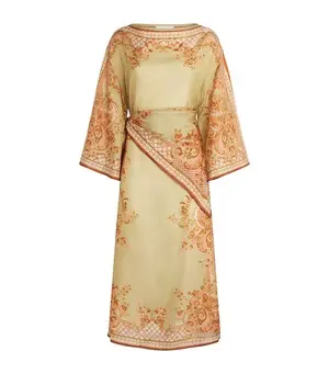 Zimmermann Silk Aster Tunic Midi Dress - Grey