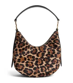 Harrods Small Pony Leopard Penny Shoulder Bag - Black