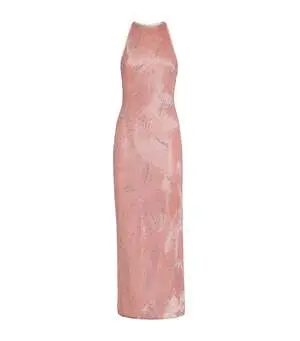 CLIO PEPPIATT Embellished Delphine Gown - Pink