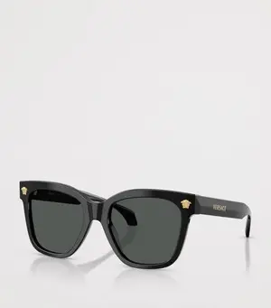 Versace Acetate Square Frame Sunglasses With Gold Tone Medusa Head Logo