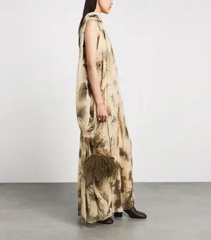 Zimmermann Silk Printed Burnout Halter Maxi Dress