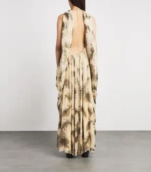 Zimmermann Silk Printed Burnout Halter Maxi Dress