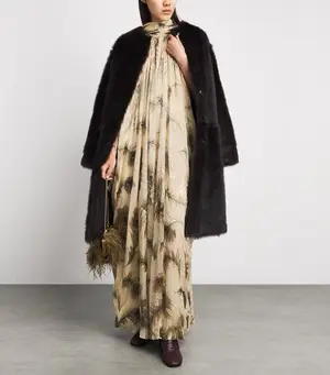 Zimmermann Silk Printed Burnout Halter Maxi Dress