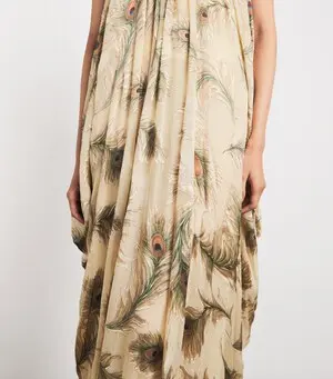 Zimmermann Silk Printed Burnout Halter Maxi Dress