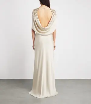 Jenny Packham Satin Ophelia Cape Gown