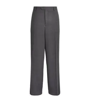 Paul Smith Wool Relaxed Pleated Trousers - Black